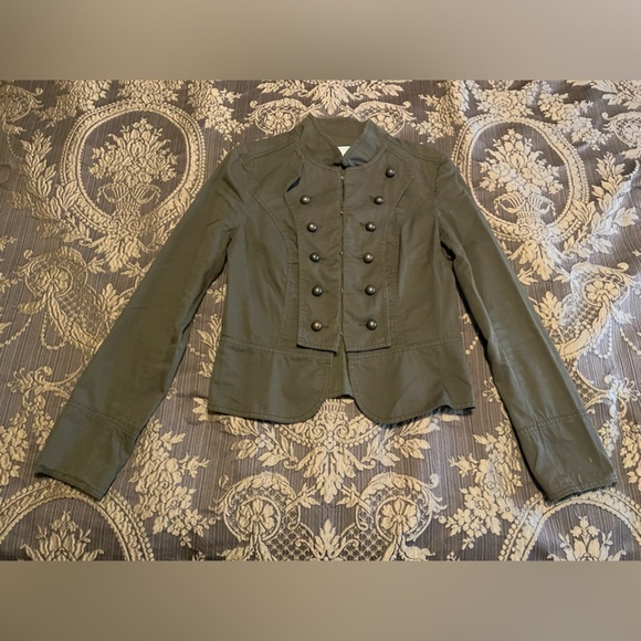 Zara | Jackets & Coats | Zara Basic Collection Beige Military Band ...
